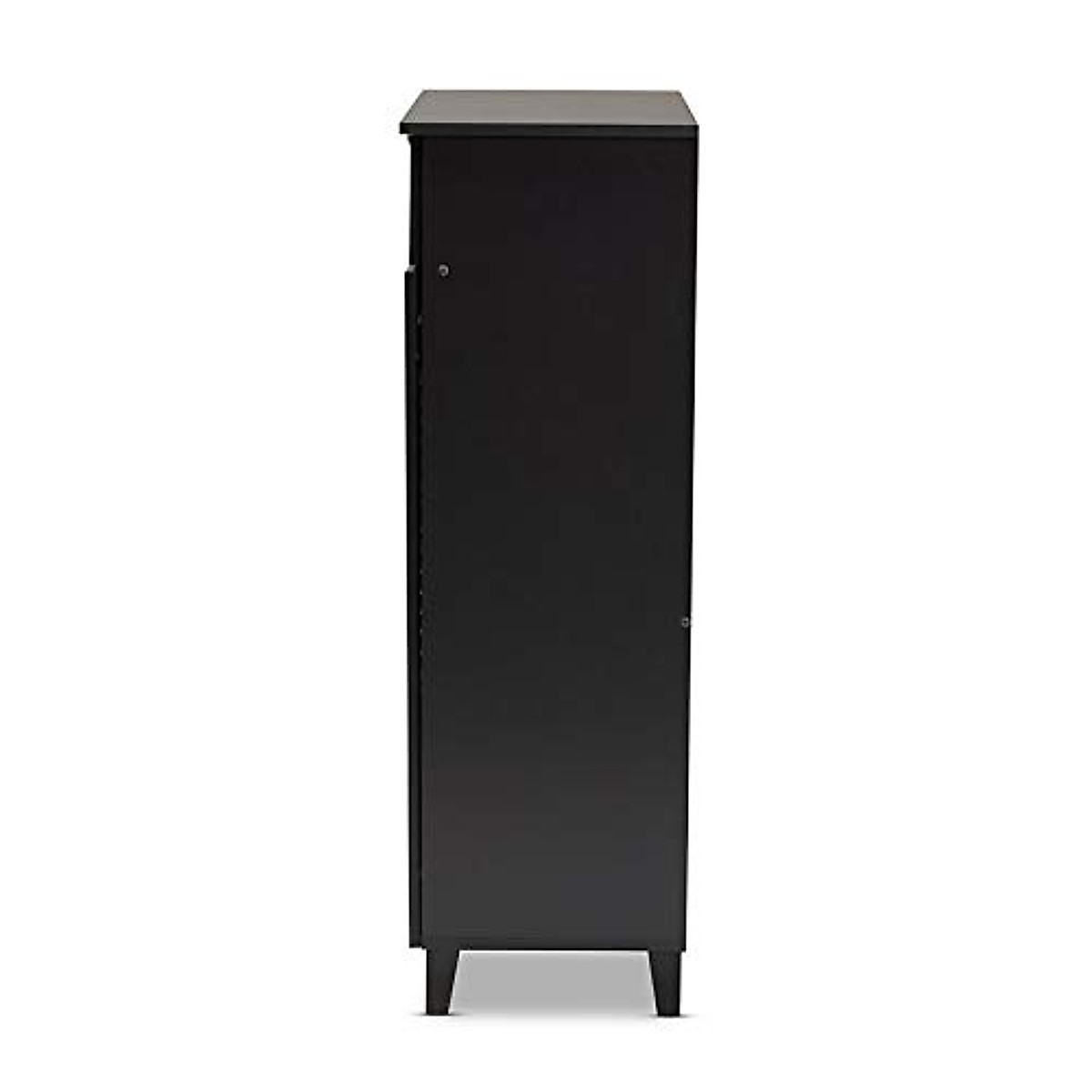 Baxton Studio Coolidge Wood 5-Shelf and Drawer Shoe Cabinet in Dark Gray