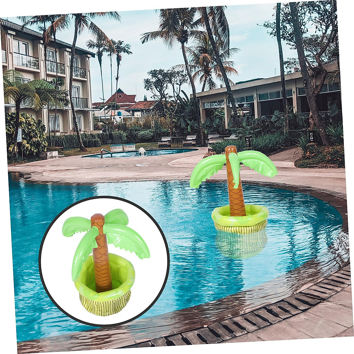 NOLITOY 3pcs Inflatable Coconut Ice Bucket Tray Decor Items Inflatable Cooler Table Inflatable Palm Tree Cooler Treasure Chest Floatable Cooler Pvc Pool Party Beer Rack Coconut Tree