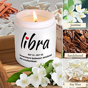 Funny Birthday Gifts for Women Men, Unique Libra Candle Bday Gifts for Best Friends Her Woman Mom Girlfriend Sister Friendship Gifts - Astrology Zodiac Gifts for September October Birthday