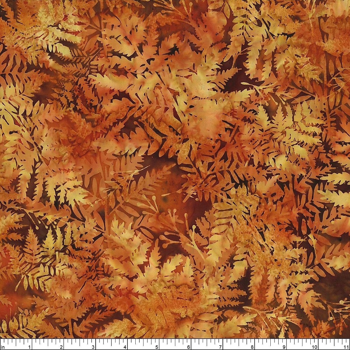 Hoffman Bali Batik Autumn Trail Fern, Fabric by The Yard (Fox)
