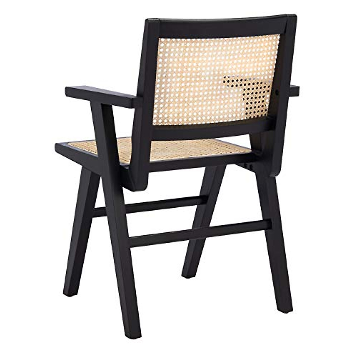 Safavieh Couture Home Collection Hattie Black/Natural French Cane Living Room Dining Arm Chair (Set of 2) SFV4115A-SET2