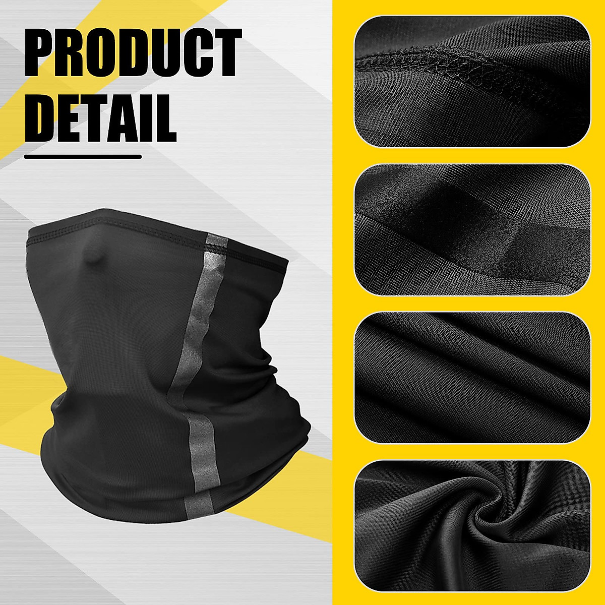 8 Pcs Hard Hat Full Brim Sun Shade Mesh Neck Sun Block Protection Neck Gaiter Bandana Face Scarf with UV Strap Arm Sleeves(Black,Gray)