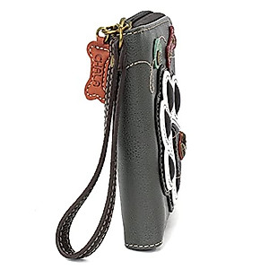 Chala Handbags Black Paw Print Zip-Around Wristlet Wallet, Dog Mom, Dog Lover-Rescue