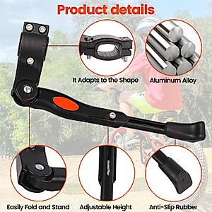 Bike Kickstand Adjustable Rear Side Kick Stand for Bike 22"-27",Aluminium Alloy Bicycle Kickstand Fit for Mountain Bike/BMX/MTB