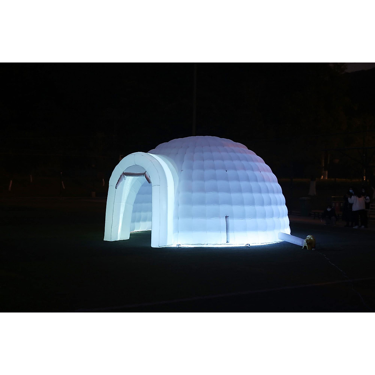 SAYOK Portable Inflatable Igloo Dome Tent with Air Blower(White, Two Doors, 16.4ft) Inflatable Event Tent Structure Night Club Party Tent Event Room for Wedding Promotion Trade Show