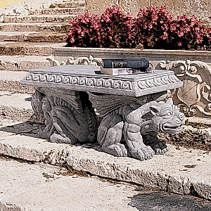Design Toscano Blair Castle Sculptural Gargoyle Bench