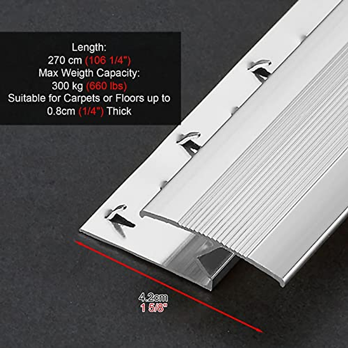 VREOX Z Shape Carpet Edge Strip/Door Threshold Bars, Carpet to Laminate/Tile/Wood/Floor Metal Strips, Fills The Gap Edge Trim Strip