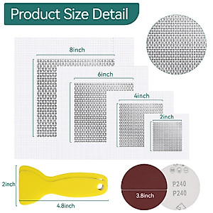 Drywall Repair Patch Kit，18 PCS 2/4/6/8 inch Aluminum Fiber Mesh Spackle Wall Reapair Patch Kit,Quick and Easy to Fix Wall Hole，Wall Hole Repair Patch Kit