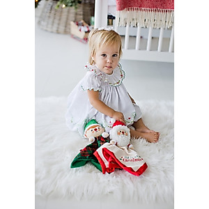 Pearhead Baby's First Christmas Security Blanket, Soft Baby Lovey for Babies, Snuggle Toy Stuffed Animal, Infant and Toddler Security Toy, Baby Boy or Baby Girl Lovie, New Baby Gift, Holiday Lovey