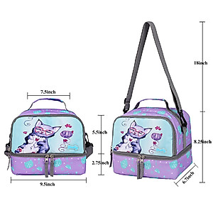 seastig Rolling Backpack for Kids Wheeled Backpack Double Handle Wheeled Backpack with Lunch Bag and Pencil Case Set