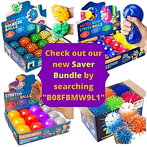 Quality & Durable Mesh Squishy Balls with Exclusive Sewn Mesh! (Multi, 12 Pack)