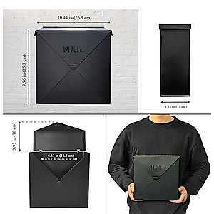 NACH Mailboxes for Outside Wall Mount, 10 x 10 x 4 inch Antique Silver Mail Boxes for House Outside, Waterproof Mailboxes for Outside - Chicago Style Mail Box