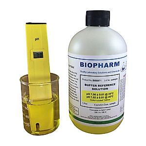 pH Buffer Calibration Solution Kit 3-Pack: pH 4.00, pH 7.00, pH 10.00 Buffers — 500 mL (1.06 Pint) Each — Color Coded — NIST Traceable for All pH Meters