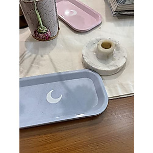 Brando Moon Small Rolling Tray - Blue Lightweight Plant Based Tray - Made from Plants - Low Carbon Kitchen Tool - Curved Edges and Smooth Surface - Travel Size 8 x 4.1 inches