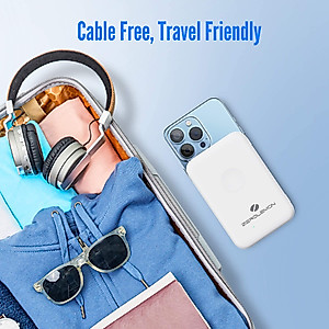 ZEROLEMON Magnetic Power Bank with Watch Charger, 10,000mAh MagJuice 3 in 1 Mag-Safe Battery Pack, 20W USB C Portable Wireless Charger, Compatible with Apple Watch, iPhone 12/13/14/15 Pro Max – White