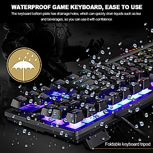 Vbestlife GK10 Wired Gaming Keyboard, 87Key RGB Mechanical Keyboard,led Backlight Keyboard, Ergonomic Computer Supplies, Suitable for laptops and Desktop Computers fosa1mcu1nt3zho139