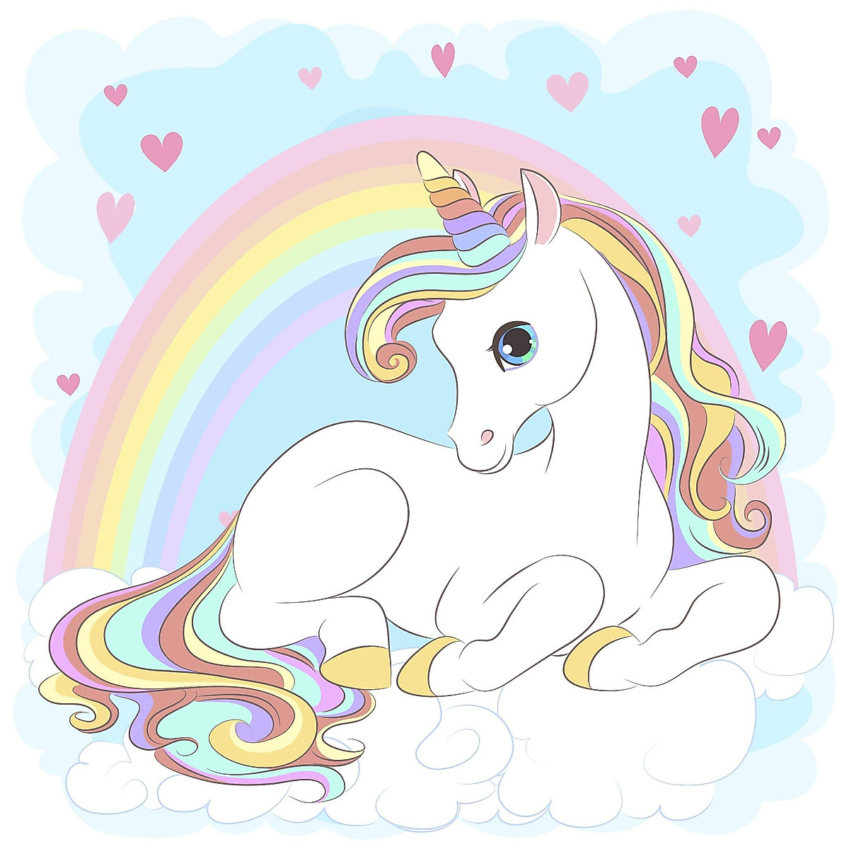 Craft Buddy Crystal Art CAFBL-4 Unicorn Rainbow, 16x16cm Frameable Crystal Art