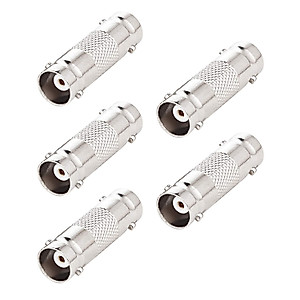 RFAdapter BNC Female to Female, 5 Pack BNC Barrel Connector Coupler, Extend Cables on CCTV Camera Survelliance System