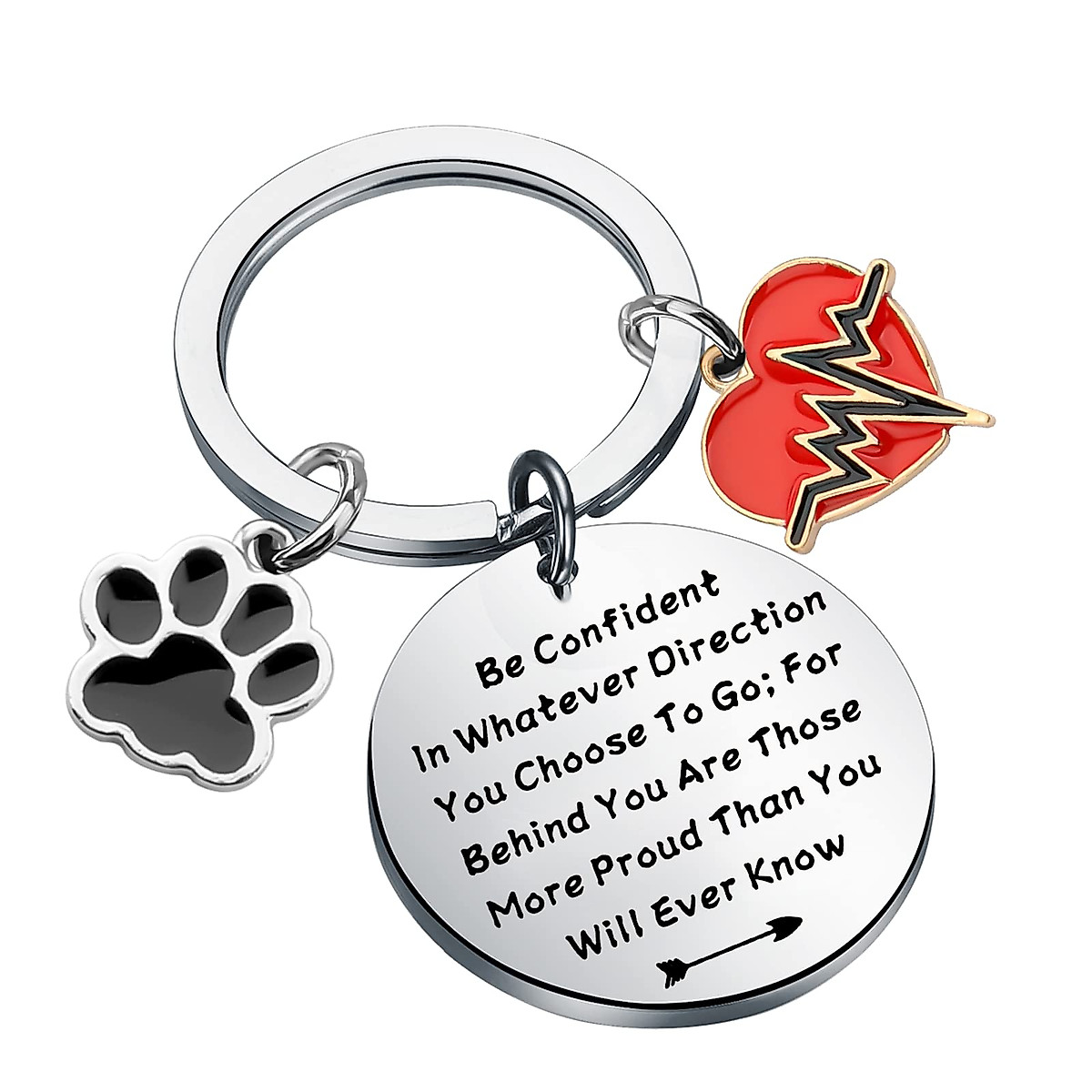 LQRI Vet Tech Keychain Veterinary Medicine Graduation Gifts New Veterinarian Gifts Be Confident in Whatever Direction You Choose to Go Keychain Vet Student Gift (Vet Tech)