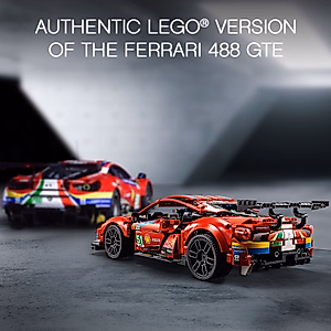Lego Technic Ferrari 488 GTE “AF Corse #51” 42125 - Champion GT Series Sports Race Car, Exclusive Collectible Model Kit, Collectors Set for Adults to Build