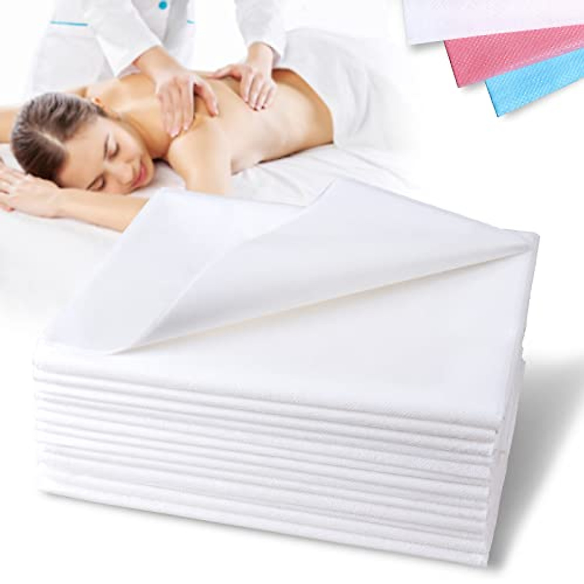 Disposable Bed Sheets Bed Cover for SPA Tattoo Massage Table Hotels 31" x 78" Non Woven Fabric White 20Pcs