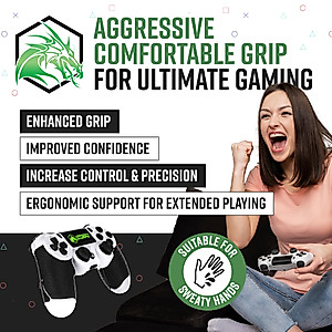 PS4 Controller Grip, 24 Pcs Black Textured Non-Slip Rubber PS4 Controller Grips Stickers, Perfectly Fit to Any Handles, Trigger Buttons & D-pad, Sweat Resistant to Enhance Gaming Control, 2pk