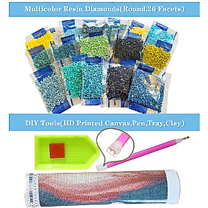 liziciti DIY Diamond Painting Kits for Adults Beginner and Kids, "Angels Around You" Full Drills 5D Diamond Mosaic Paintings for Home Wall Décor, 12" x 16"