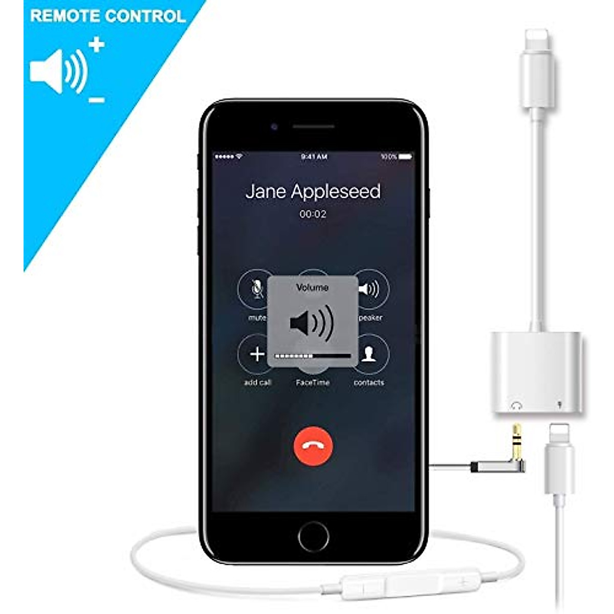 [Apple MFi Certified] 2 Pack Lightning to 3.5mm Headphones Jack Adapter for iPhone, 2 in 1 Charger +Aux Audio Splitter Dongle Adapter for iPhone 13/12/SE/11/Xs/XR/X/8 7 Support All iOS &Volume Control