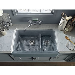Whitehaven 35-11/16 In. x 21-9/16 In. Self-Trimming Smart Divide Undermount Large/Medium Double-Bowl Kitchen Sink with Tall Apron, White