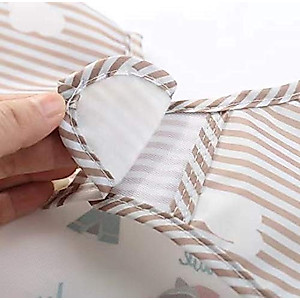 PandaEar (3 Pack Short Sleeve Lower Pocket Waterproof Bibs|Baby Infant Toddler 12-48 Months (Multi-Color 1)