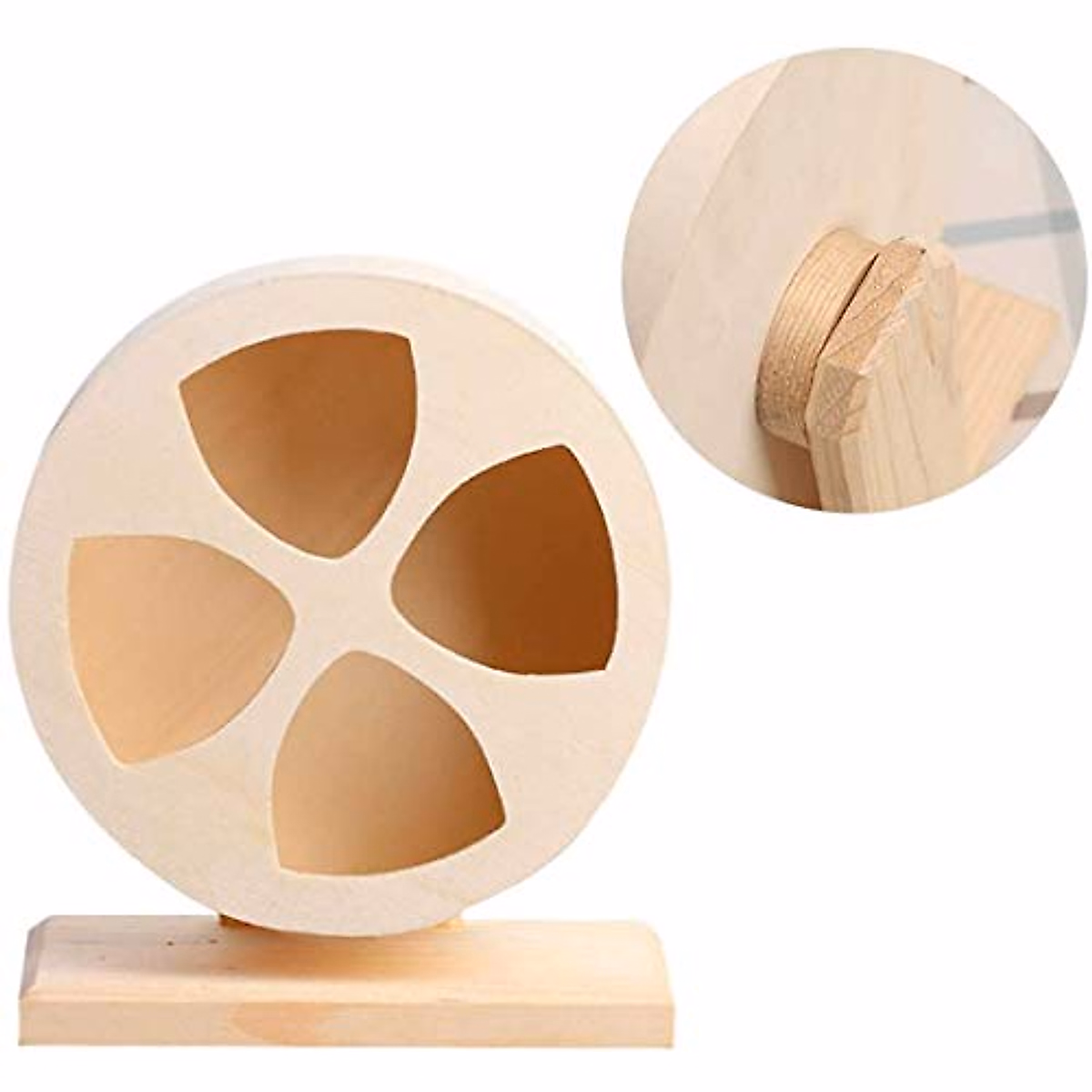 XINGFENSIFNE Hamster Exercise Wheel Silent Spinner with a Shield and Disassemble Base, Wooden Running Wheel for Syrian Hamster, Dwarf Hamster,Mice,Guinea Pigs and Other Small Animals, 6 inch