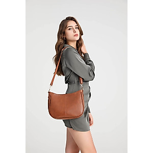 Ashioup Hobo Crossbody Bags for Women Trendy Shoulder Purses PU Retro Handbag with 2 Types Shoulder Straps