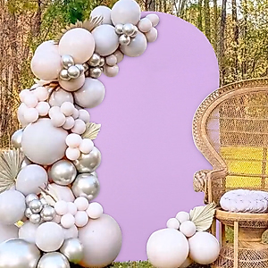 PATYDEST 6ft Arch Cover Purple Wedding Arch Backdrop Cover Lavender Spandex Fitted Backdrop Panels for Round Top Chiara Arch Frame Stand Happy Birthday Party Arch Cover Backdrop Fabric Ceremony