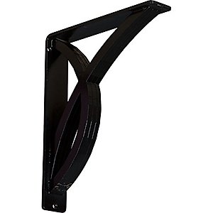 Ekena Millwork BKTM02X10X12TMI-CASE-4 Miller, 2"W x 10"D x 12"H, Powder Coated Black, 4 Piece