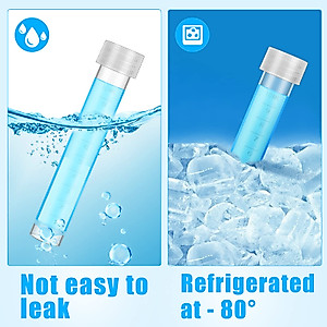 Kanayu 100 Pcs 10ml Plastic Test Tubes with Lids Vial Seal Cap Container Small Storage Tubes with Caps Clear Test Lab Tubes with Silicone Sealing Ring for Science Experiments Sample Water Liquid