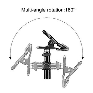 EMART Photography Reflector Holder for Light Stand, Photo Video Studio 5/8" Heavy Duty Metal Clamp Holder, Light Stand Clip Mount with Umbrella Hole for Lighting Reflector Diffuser