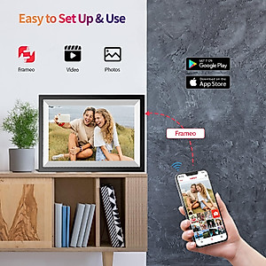 10.1 inch WiFi Digital Picture Frame, 32GB Smart Digital Photo Frame with WiFi Share Photo Video via Frameo App