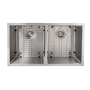 ZLINE 33" Anton Undermount Double Bowl Stainless Steel Kitchen Sink with Bottom Grid (SR50D-33)