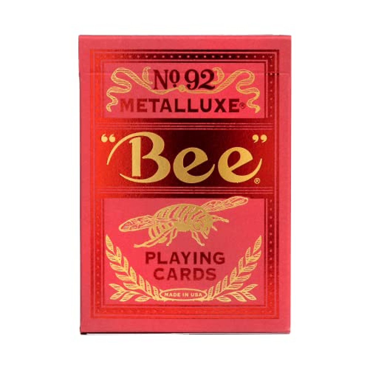 bee MetalLuxe™ Playing Cards - Red Foil Diamond Back, Standard Index
