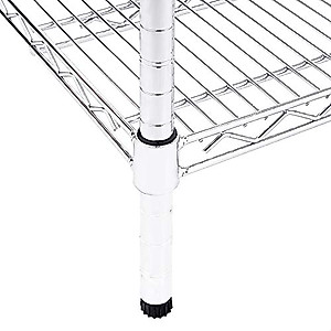 AmazonCommercial Heavy-Duty 5-Tier Steel Wire Shelving with Optional Wheels, NSF Certified, 60" W x 24" D, Chrome