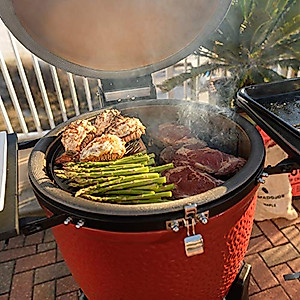 Kamado Joe KJ15040921 Classic Joe III 18-inch Charcoal Grill with Cart and Side Shelves, Blaze Red