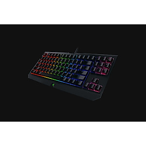 Razer BlackWidow TE Chroma v2 TKL Tenkeyless Mechanical Gaming Keyboard: Green Key Switches, Tactile & Clicky, Chroma RGB Lighting, Magnetic Wrist Rest, Programmable Macros, Classic Black