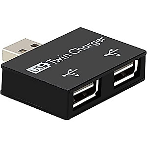 USB 3.0 Hub Adapter, 2Port Hub Ultra Slim Portable USB Splitter for Surface Pro, Notebook PC, iMac Pro, MacBook Air, Mac Mini/Pro, Laptop, USB Flash Drives,Data and Charging (Black)