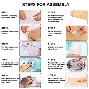 HlinZoom Cat Window Hammock, Cat Window Perch with Fluffy Blanket, Easy to Assemble Cats Window Resting Seat for Sunbathe Indoor