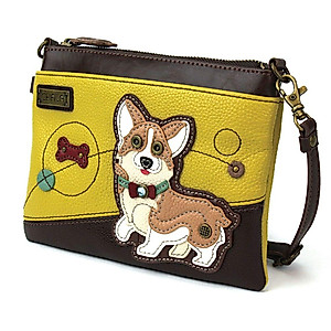 Chala Handbags Corgi Mini Crossbody Handbag, Corgi Mom