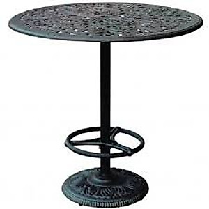 Cast Aluminum Powder Coated 5pc Outdoor Patio Bar Set with 42" Round Bar Table - Antique Bronze L8