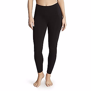 Jockey Women's Cotton Stretch Basic Ankle Legging with Side Pocket Deep Black