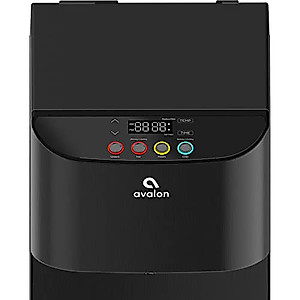 Avalon A13BLK Electric Bottleless Cooler Water Dispenser-3, Digital Clock with Temperature Control, Self Cleaning, Black Stainless Steel