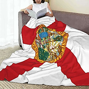 Florida State Flag Flannel Blanket Plush Throw Lightweight Super Soft Microfiber Flag of The US State Flannel Blankets for Couch, Bed, Sofa Ultra Luxurious Warm and Cozy for All, 50*40in