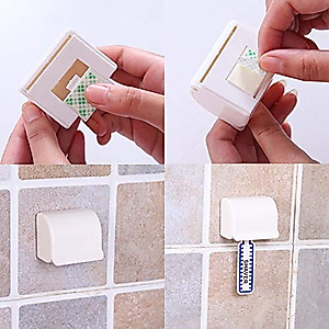 2 Pack Plastic Razor Holders with Cover Wall Mount for Shower, Self Adhesive Razor Shaver Hook Hanger Stands (White)